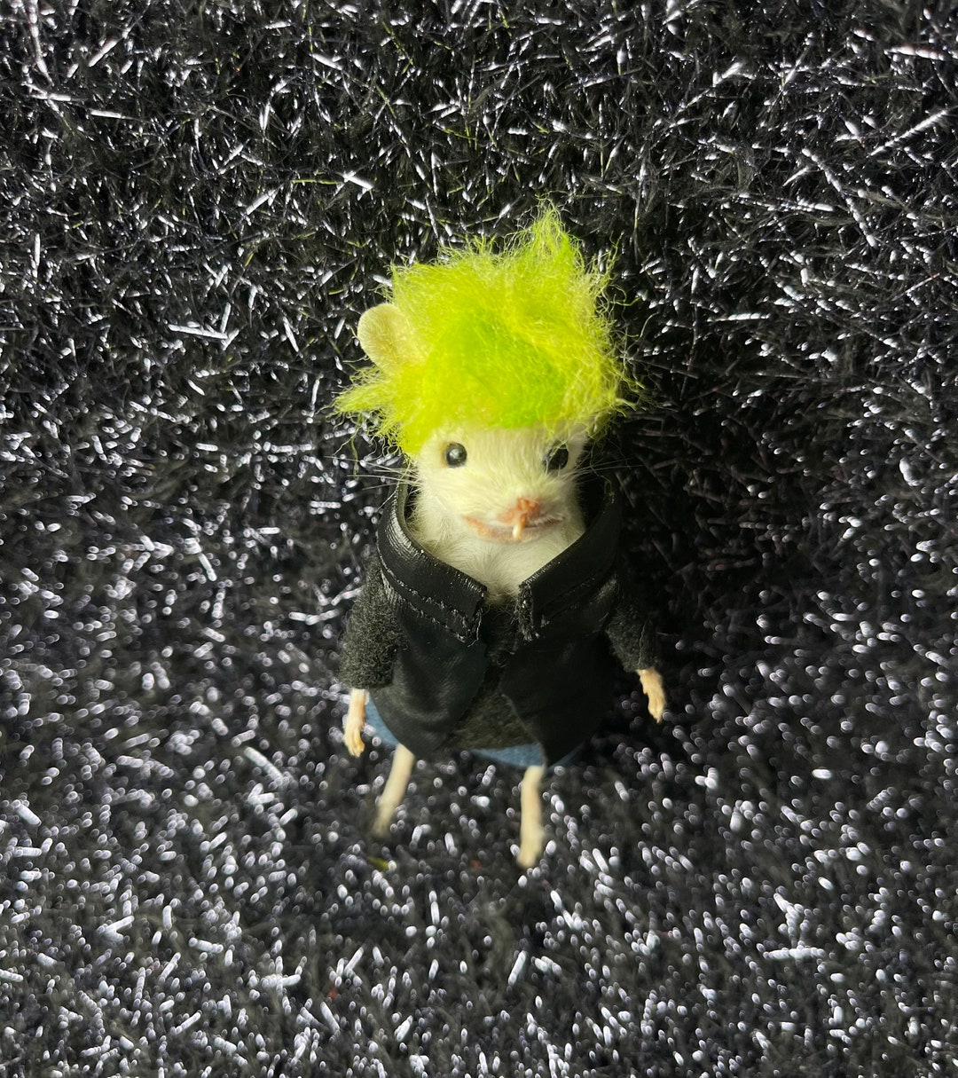 Taxidermy Mouse punk-green - Etsy