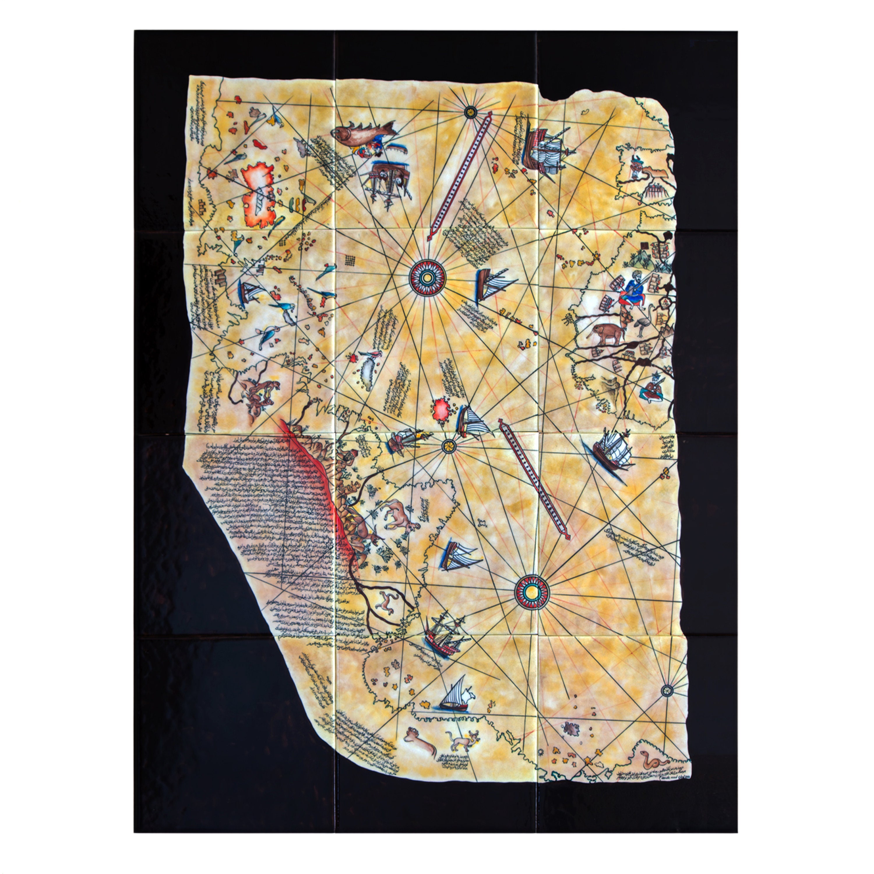 Ceramic Wall Art, Iznik Ceramic Tile Panel, Captain Piri, Home ...