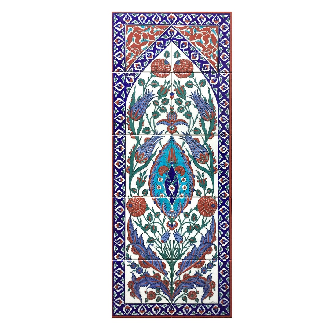 Ceramic Wall Art, Iznik Ceramic Tile Panel, Home Decoration, Handmade ...