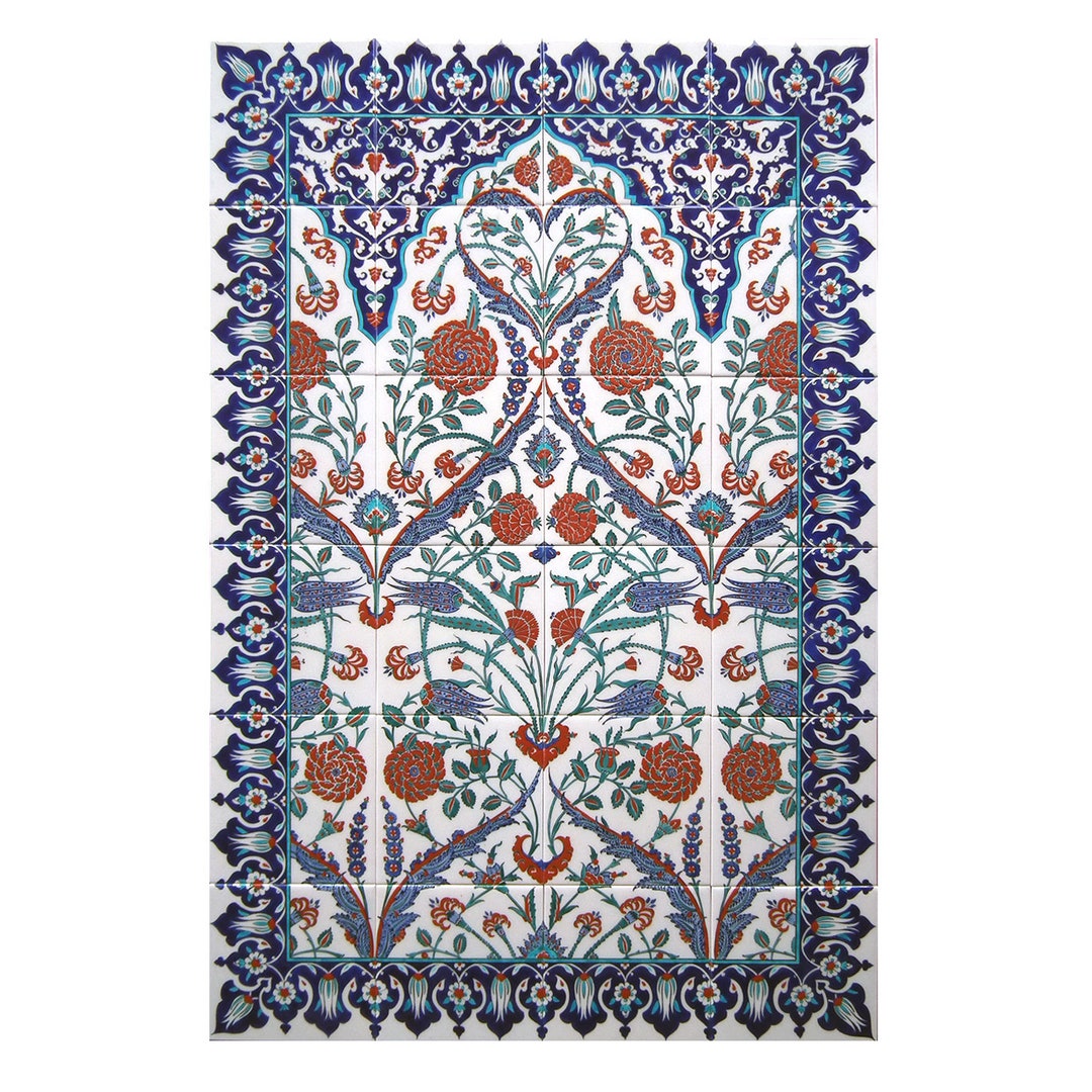 Ceramic Wall Art, Iznik Ceramic Tile Panel, Home Decoration, Handmade ...