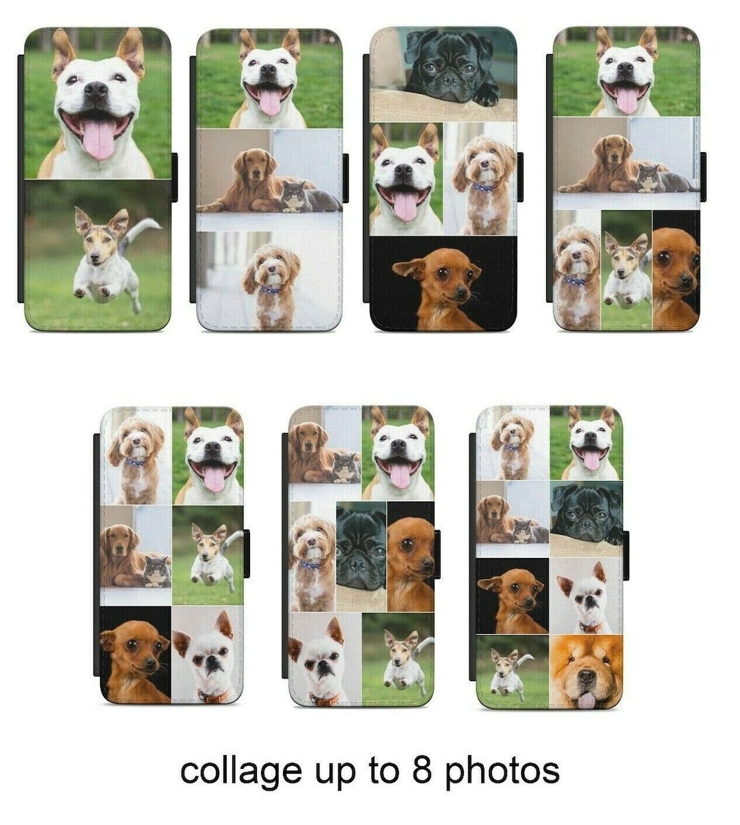 Personalised Custom Collage Photo Printed Personalized Flip Wallet ...
