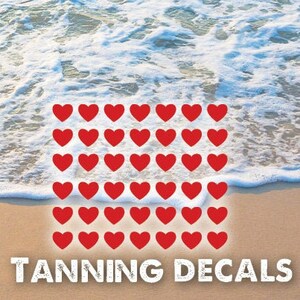 Heart Tan Decals,tanning, Tanning Stickers, Tan Line Sticker, Tanning ...