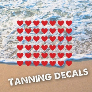 Heart Tan Decals,tanning, Tanning Stickers, Tan Line Sticker, Tanning ...