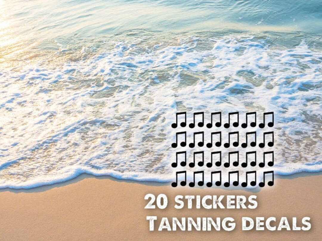 Music Note Tan Line Stickers: Tanning Bed Decals (set of 20) - Etsy