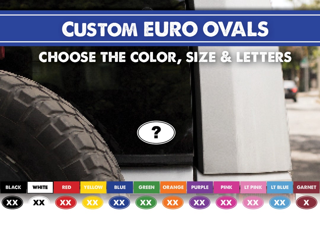 Custom Euro Oval Decal, State Vinyl Decal, State Sticker, State Oval ...