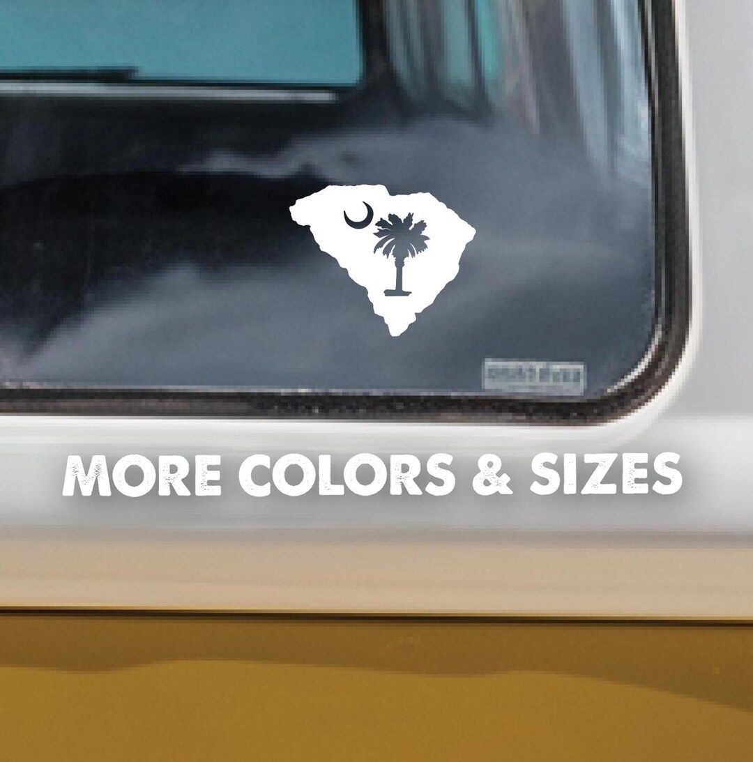 South Carolina Palmetto Sticker Decal Palmetto Moon Outline Vinyl ...