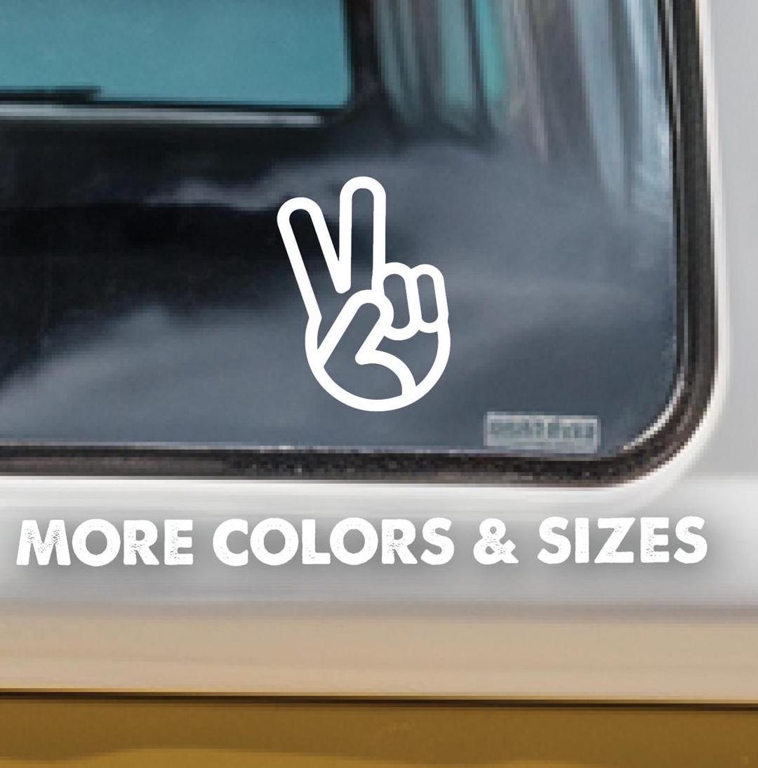 Peace Fingers Sticker Decal,car Decal,car Sticker,hippie Decal Sticker ...