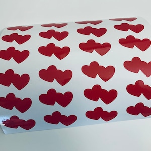 Red Heart Tanning Stickers: Connected Hearts Tan Line Decals - Etsy