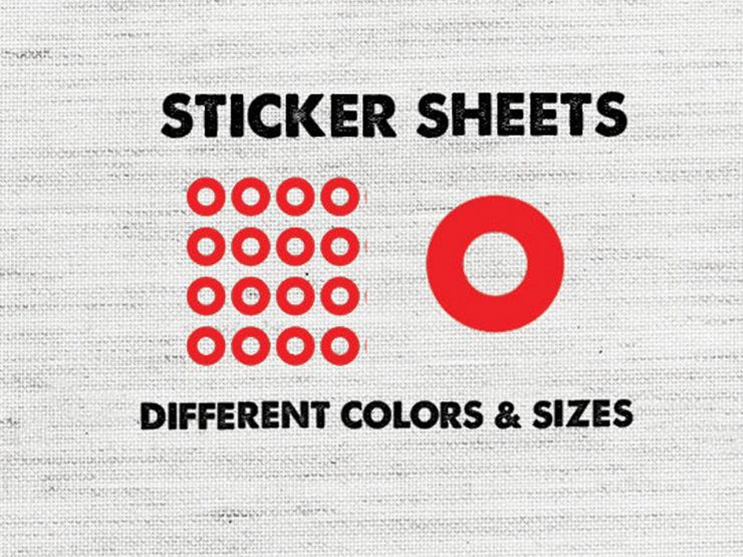 Red Circle Donut Vinyl Decals: Sticker Set - Etsy