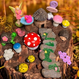Fairy Garden Suprise Pack - Mystery Set of 15 Fairy Garden Ornaments ...