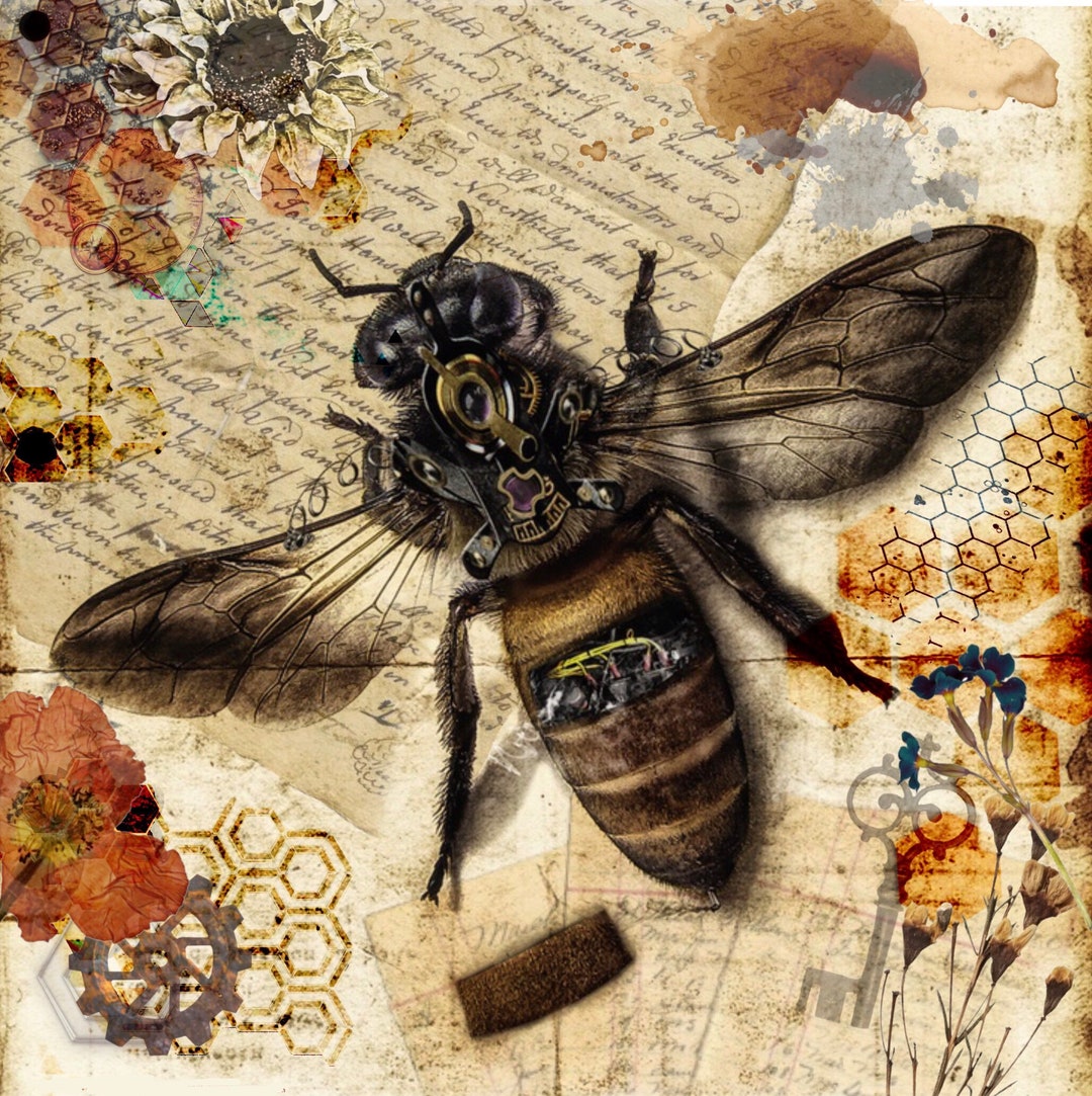 Stunning Steampunk Bumble Bee Magnet-beautiful Bee Art art Magnet ...