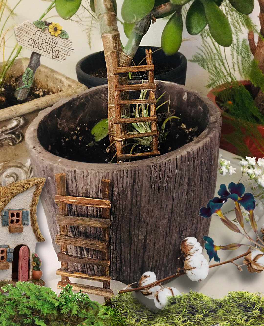 Miniature Ladder Tiny Stick Ladder Fairy Garden Ladder Fairy Garden ...