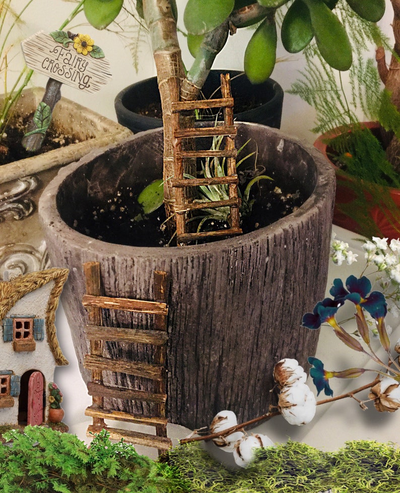 Miniature Ladder - Tiny Stick Ladder - Fairy Garden Ladder - Fairy ...