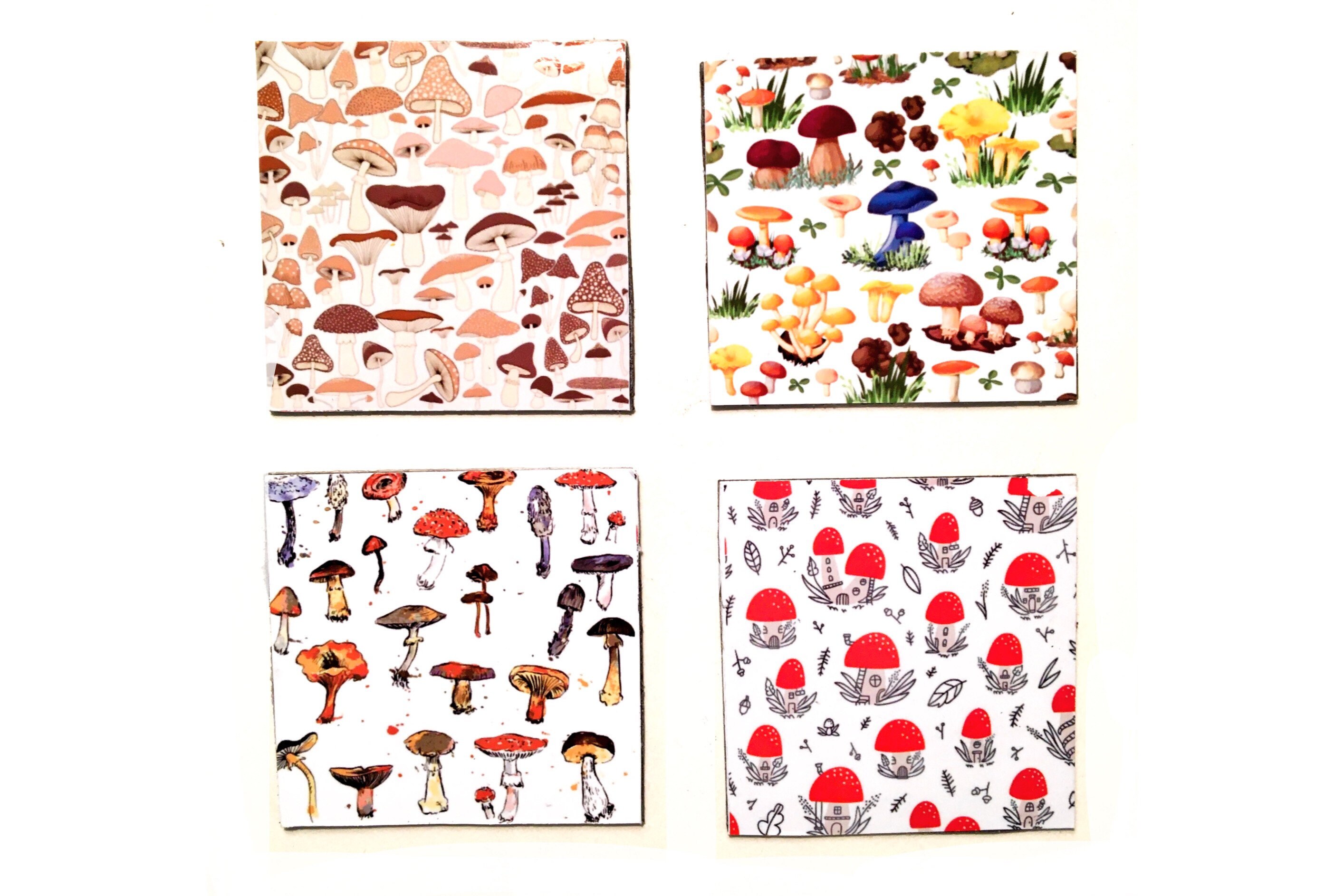 Mushroom Magnets Set of 4 Mushroom Print Magnets Mushroom - Etsy