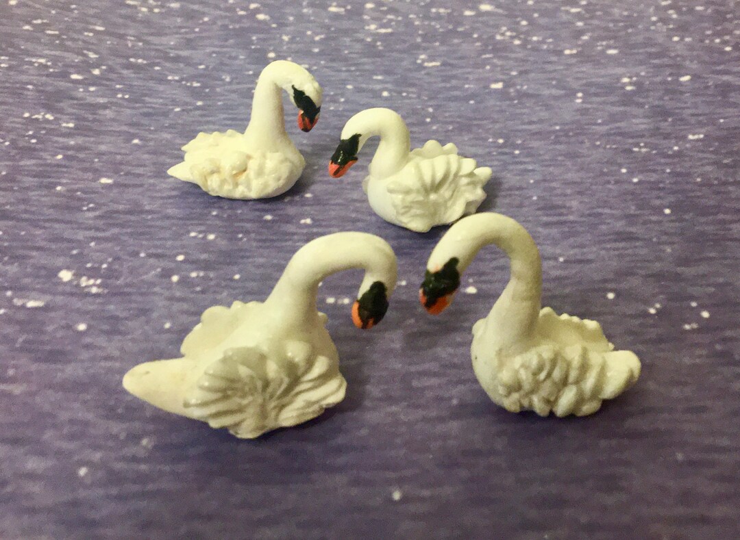 Miniature Pair of Swans Terrarium Accessories Micro Birds - Etsy