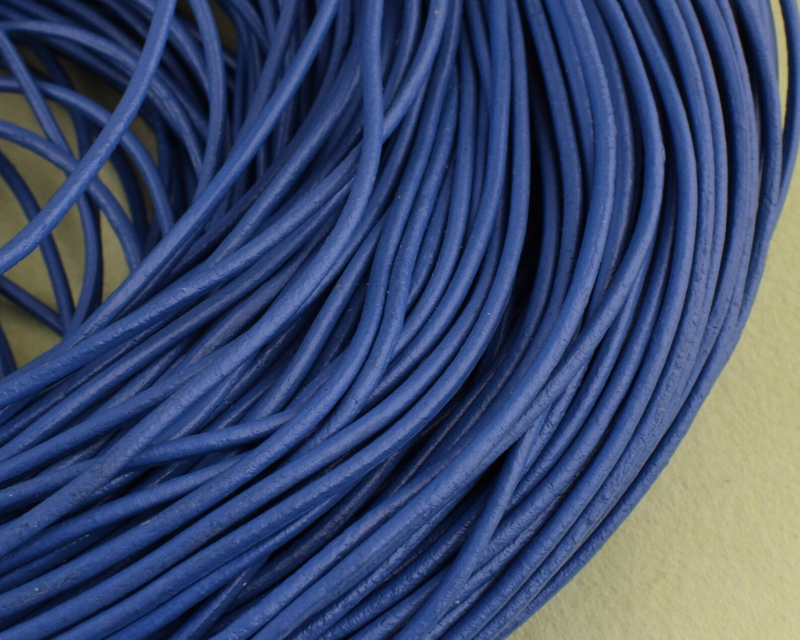 Blue Round leather cord1.5mm Natural Craft Cowhide Leather | Etsy
