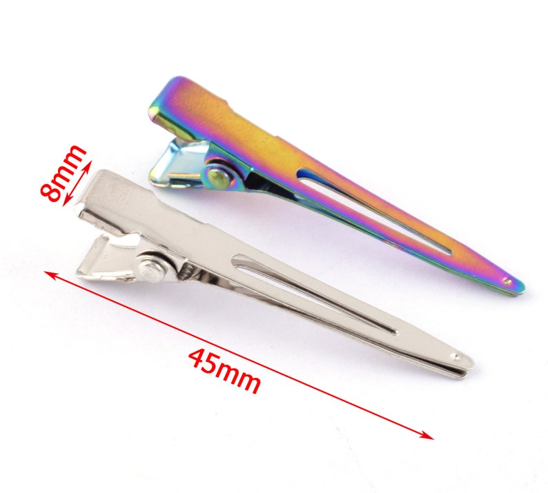 Rainbow Alligator Clips,45mm Hair Pinch Clips Surface Blank Hairpin ...