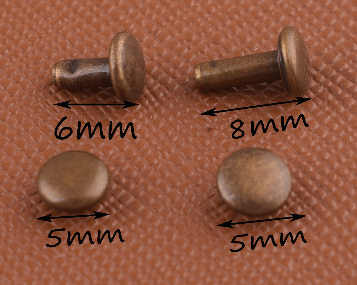 Remaches de metal bronce sementales remaches redondos remaches | Etsy