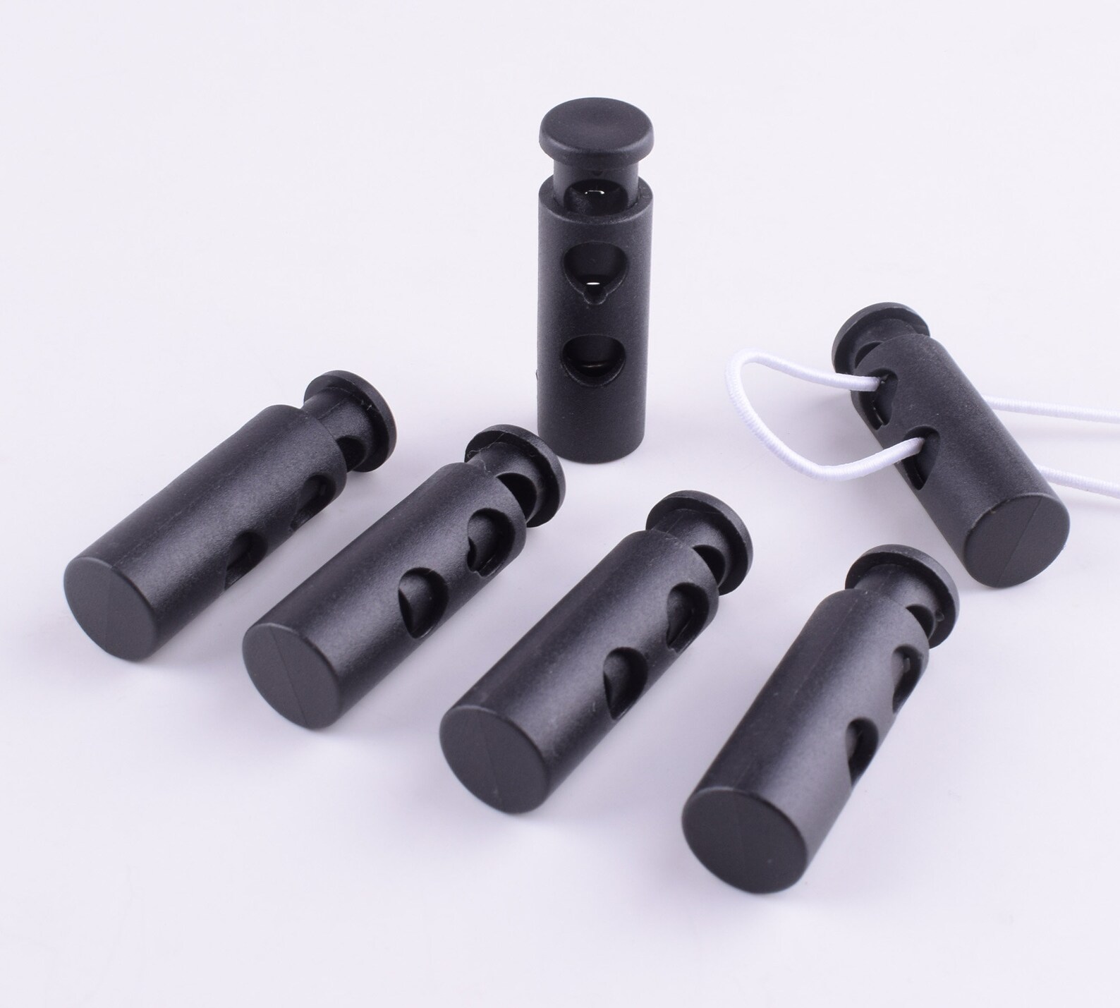 Cord Lock,40mm 20 Pcs Cylindrical Black Plastic Spring Cord Stopper ...