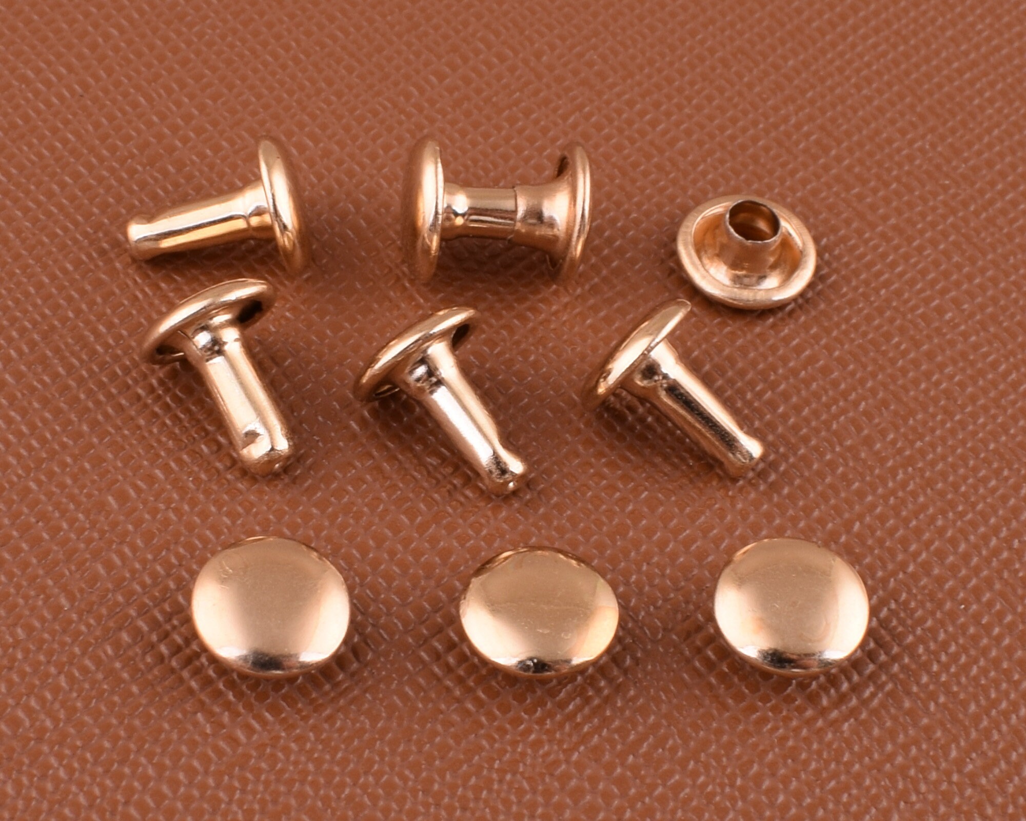 100 Sets Light Gold Rivets Studs Metal Rivets 8mm9mm Round - Etsy