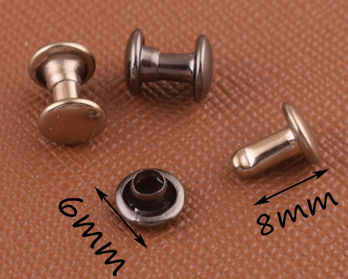 Light Gold/black Metal Rivets Double Cap Rivetsrivets Studs - Etsy