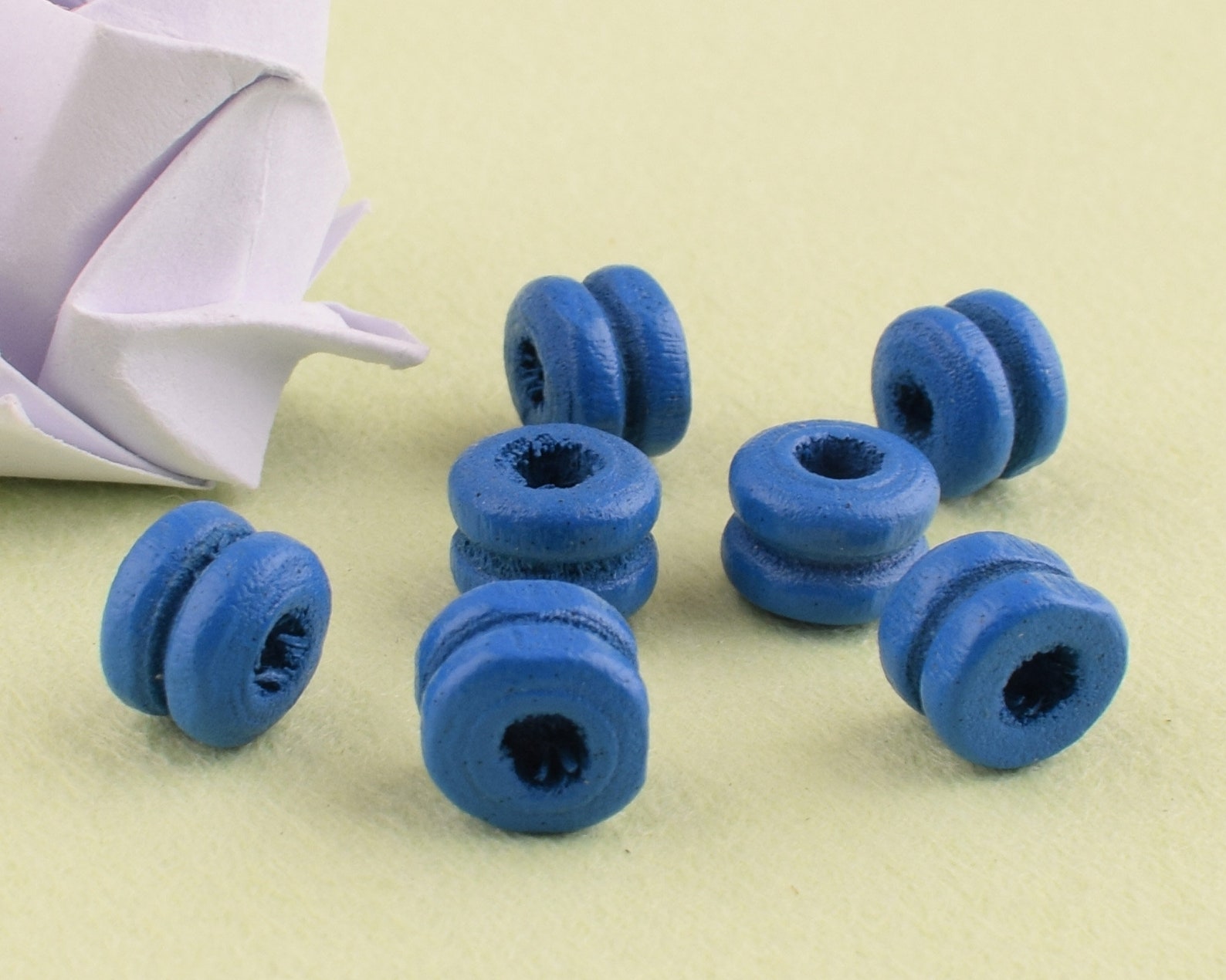 Blue Spacer Wood Beads6 Mm Lightweight Wood Beadscraft | Etsy