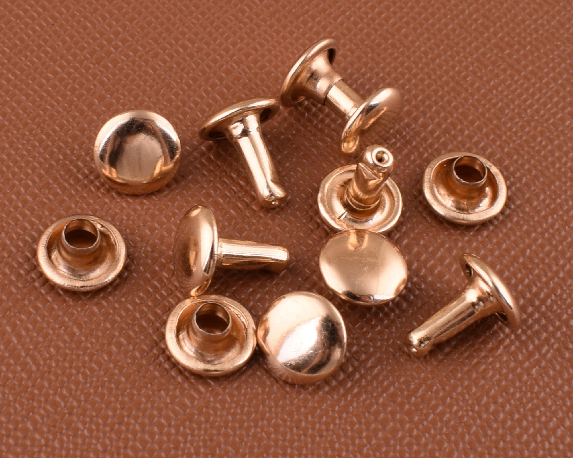 100 Sets Light Gold Rivets Studs Metal Rivets 8mm9mm Round - Etsy
