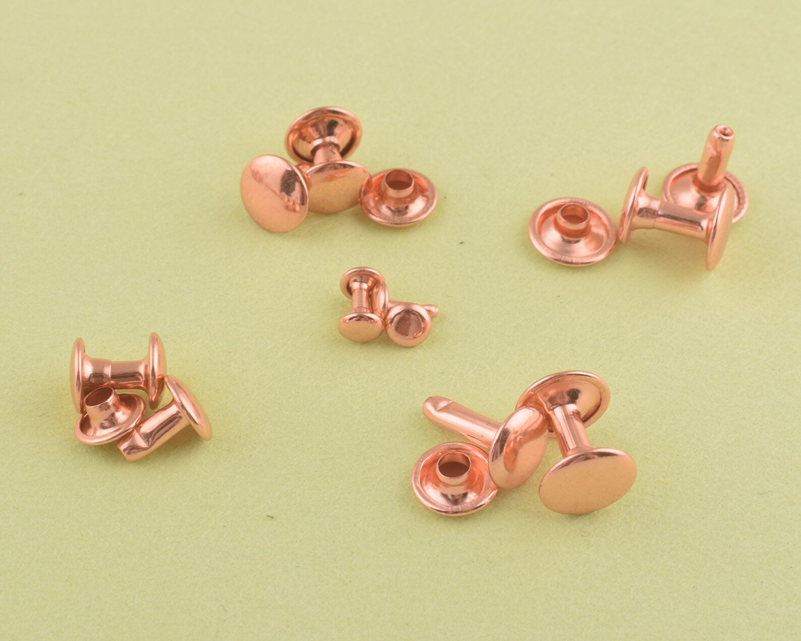 Rose Gold Rivets Double Cap Rivets Metal Round Rivet 5 Sizes - Etsy