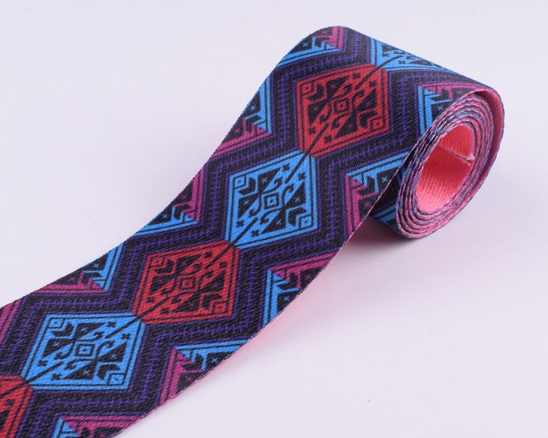 2'' Ethnic Webbing,50mm Geometric Pattern Jacquard Decorative Ribbon ...