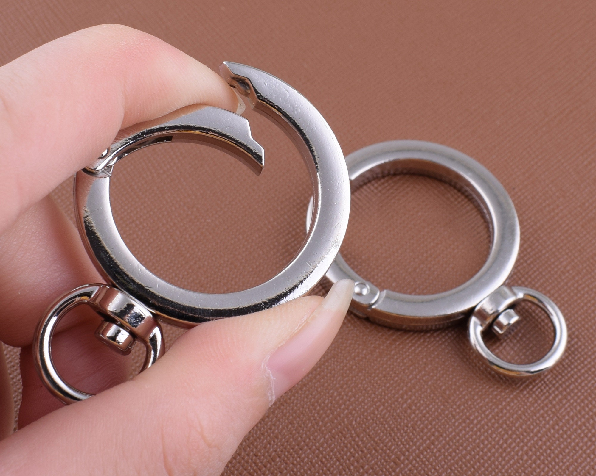 1 Inch Silver Spring Gate Ring,26mm Round Spring Ring Buckle With ...