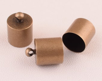 Brass Tassel End Caps Raw Brass Barrel End Cord End Caps - Etsy