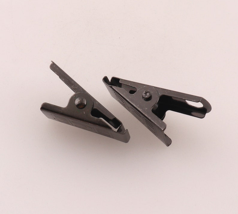 Metal Badge Clips Gunmetal Alligator Clips Name Tag Holder ID | Etsy