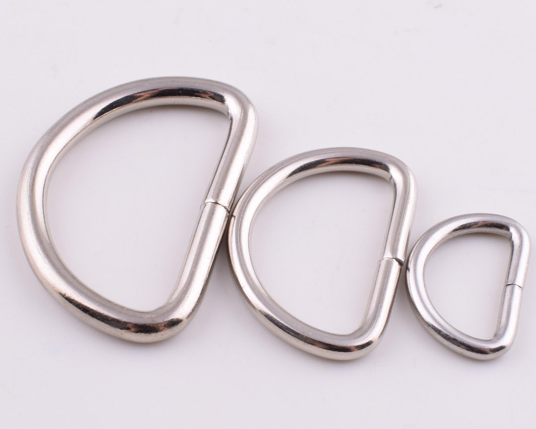 Silver D-rings,1'',3/4'',1/2'' D Rings,3 Sizes Metal Small D Buckles ...