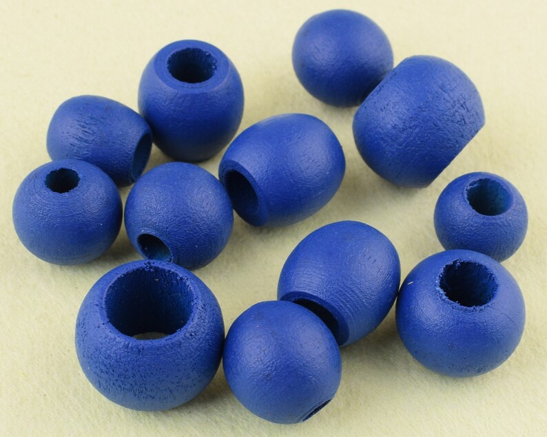 Blue Wooden Beads,mix Shape Blue Natural Wood Beads,diy Craft Necklace ...