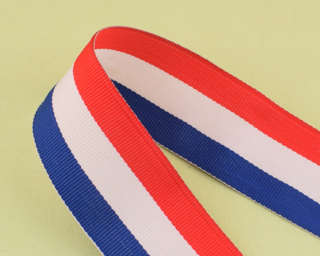 1.5 Inch(38mm)stripes Ribbon,french Flag Ribbon Simple Style Woven Tape ...