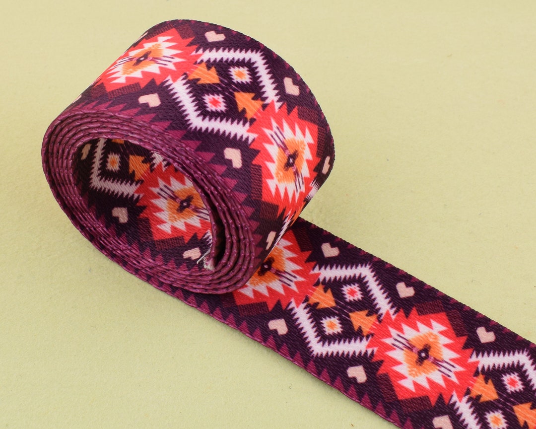 Ethnic Webbing,1.5''(38mm)colorful Geometric Pattern Flower Strap ...