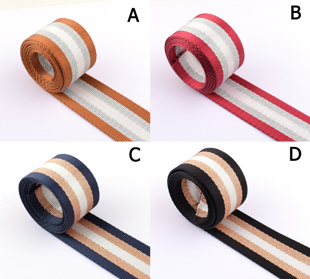 Nylon Striped Webbing Strap Double-sided Stripes Webbing 38MM Webbing ...