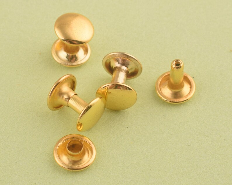 Round Rivet metal Double Cap Rivets gold rivets for leather | Etsy