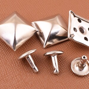 Rivet,20 Sets Silver Square Rivet Double Cap Rivets Metal Rivet Studs ...