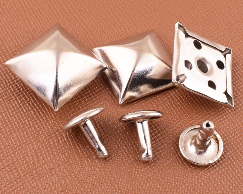 Rivet,20 Sets Silver Square Rivet Double Cap Rivets Metal Rivet Studs ...