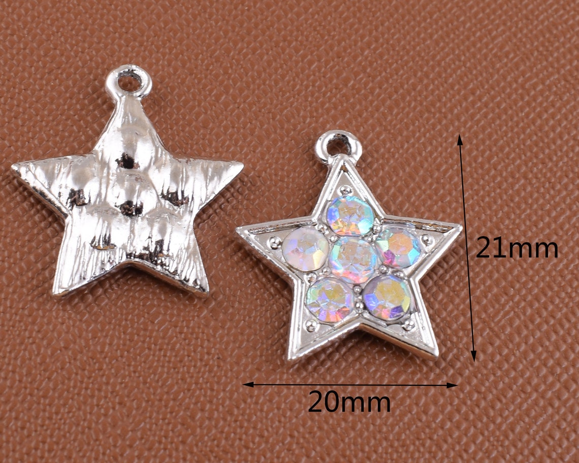 Star Shape Charms Pendant Beads,colorful Rhinestone Pendant,wholesale ...
