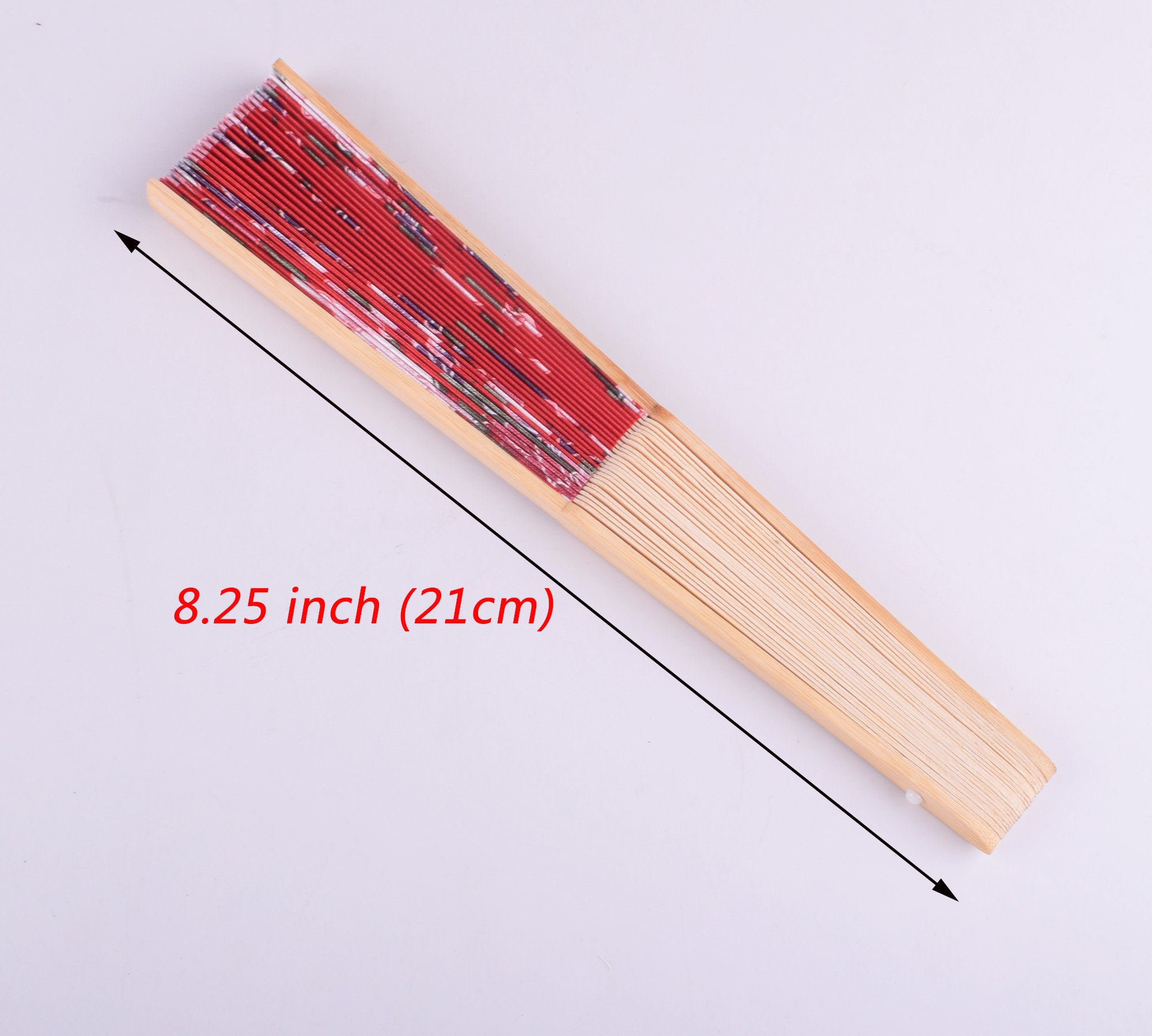 Hand Fans Chinese Silk Fans Red Flower Bamboo Folding Fans for | Etsy