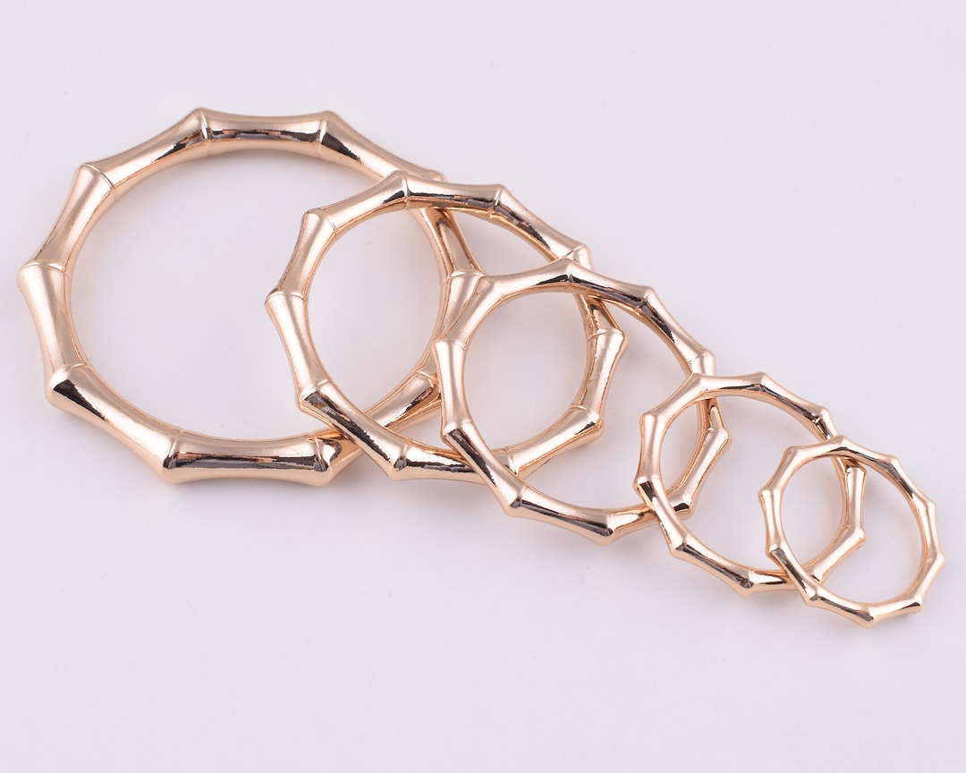 Metal O Rings Charm,bamboo Shaped O-rings,light Gold Non-welded ...