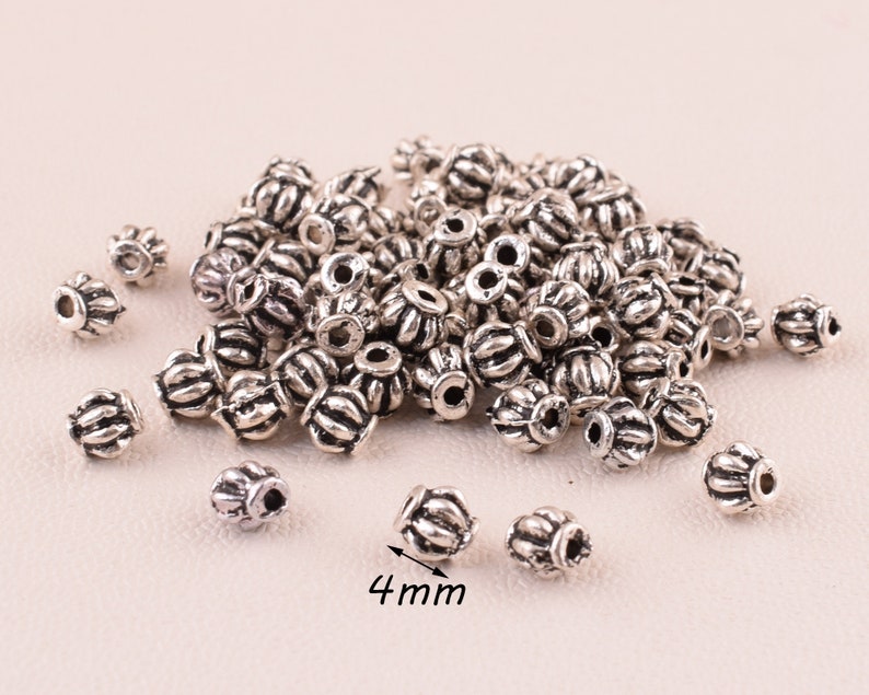 Silver Lantern Spacer Beads,antique Silver Spacer Bead,small Drum Bali ...
