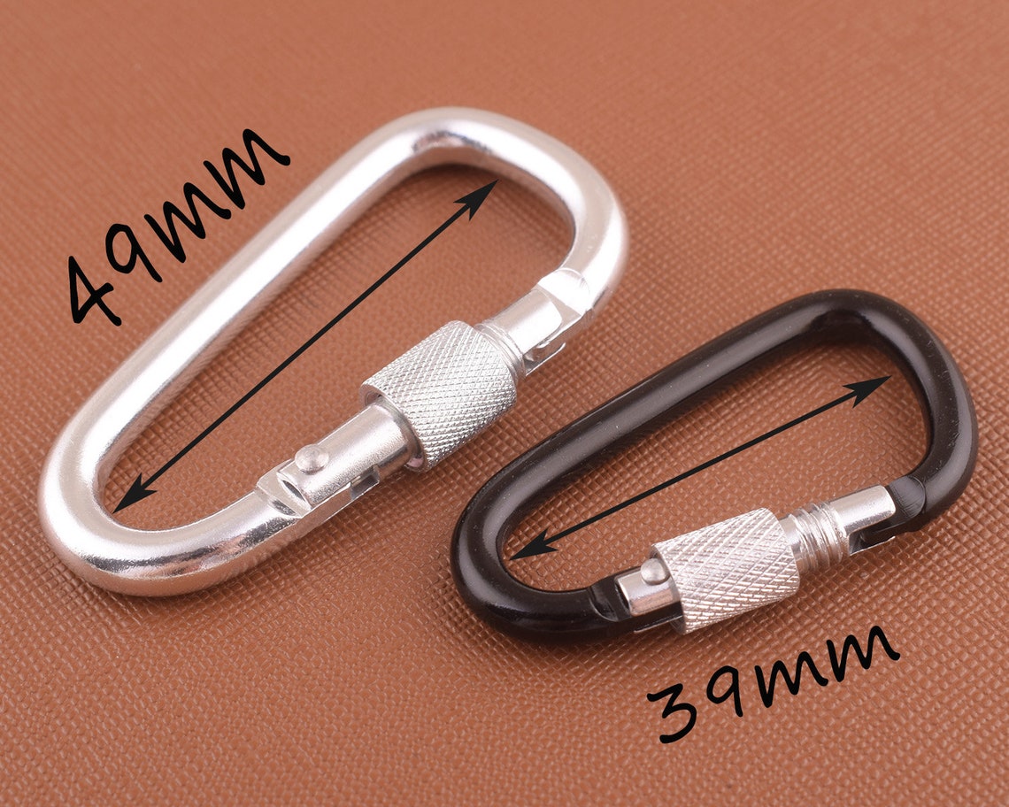 Black/silver Large Carabiner Aluminum Carabiner Lock Carabiner - Etsy
