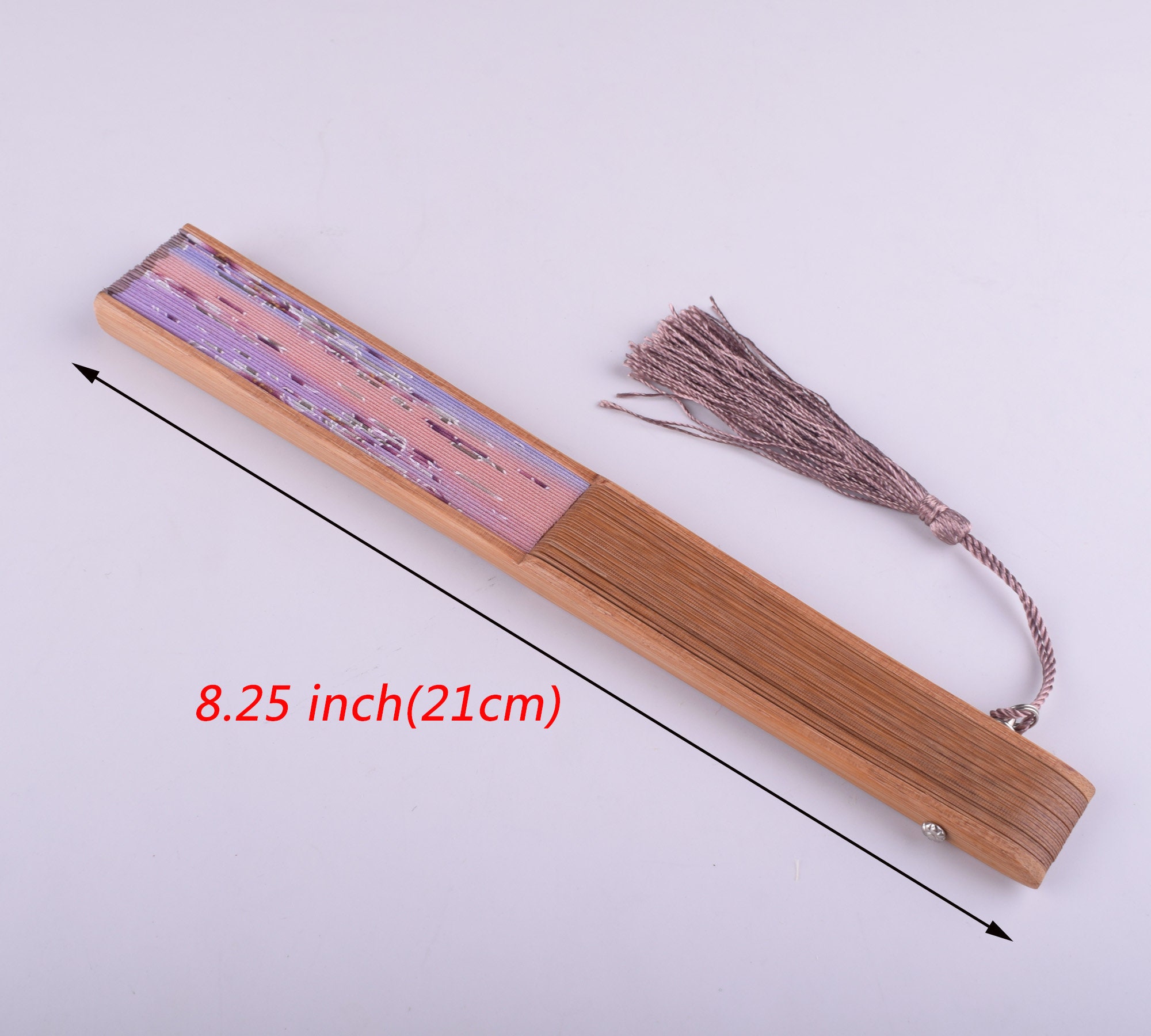 Hand Fans Chinese Silk Fans With tasselpurple flower Silk | Etsy