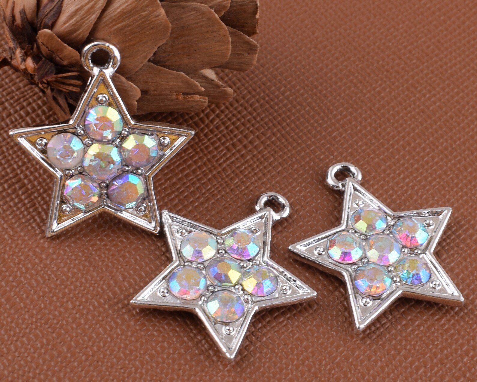 Star Shape Charms Pendant Beads,colorful Rhinestone Pendant,wholesale ...