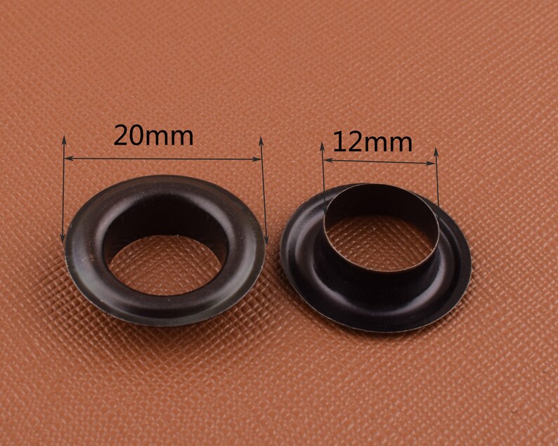 12 Mm Black Eyelet Grommets With Washer 50/100sets Round - Etsy