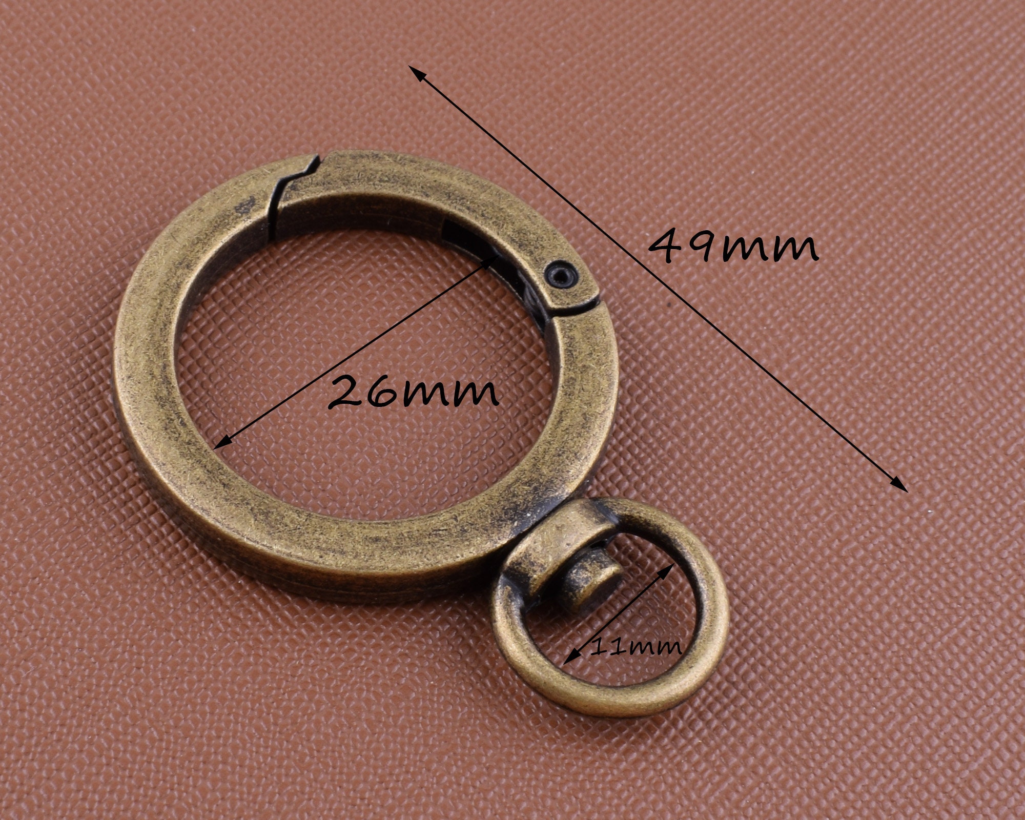 1 Inch Bronze Spring O Ring,26mm Round Spring Ring With Swivel Loop ...