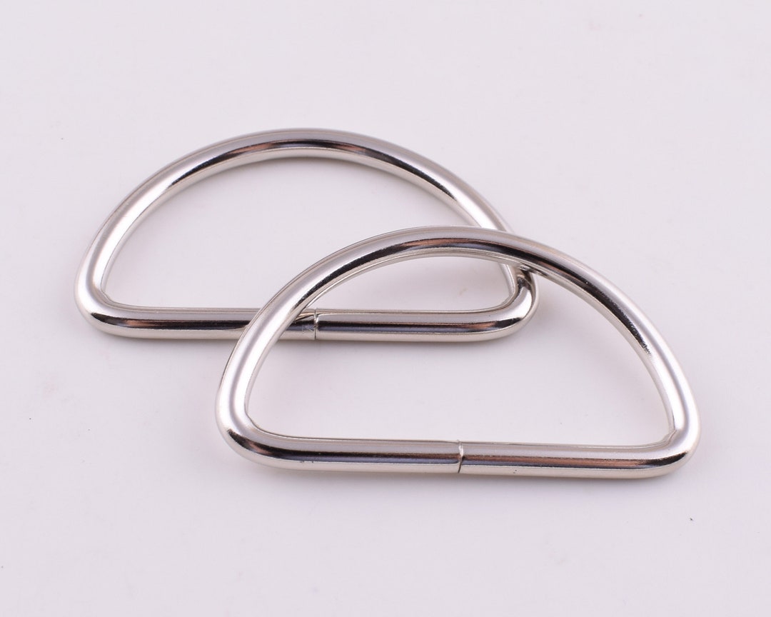 Silver D-rings 1.5'' D Rings 38mm Metal D Buckles D Circles Loop D ...